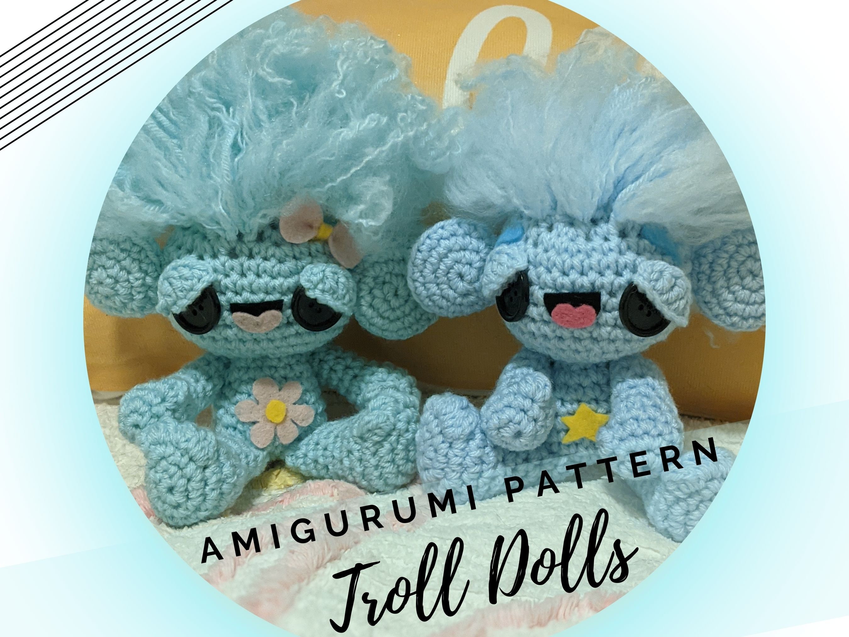 Retro Amigurumi Pattern PDF - Troll Doll - Instant Download - Throwback ...