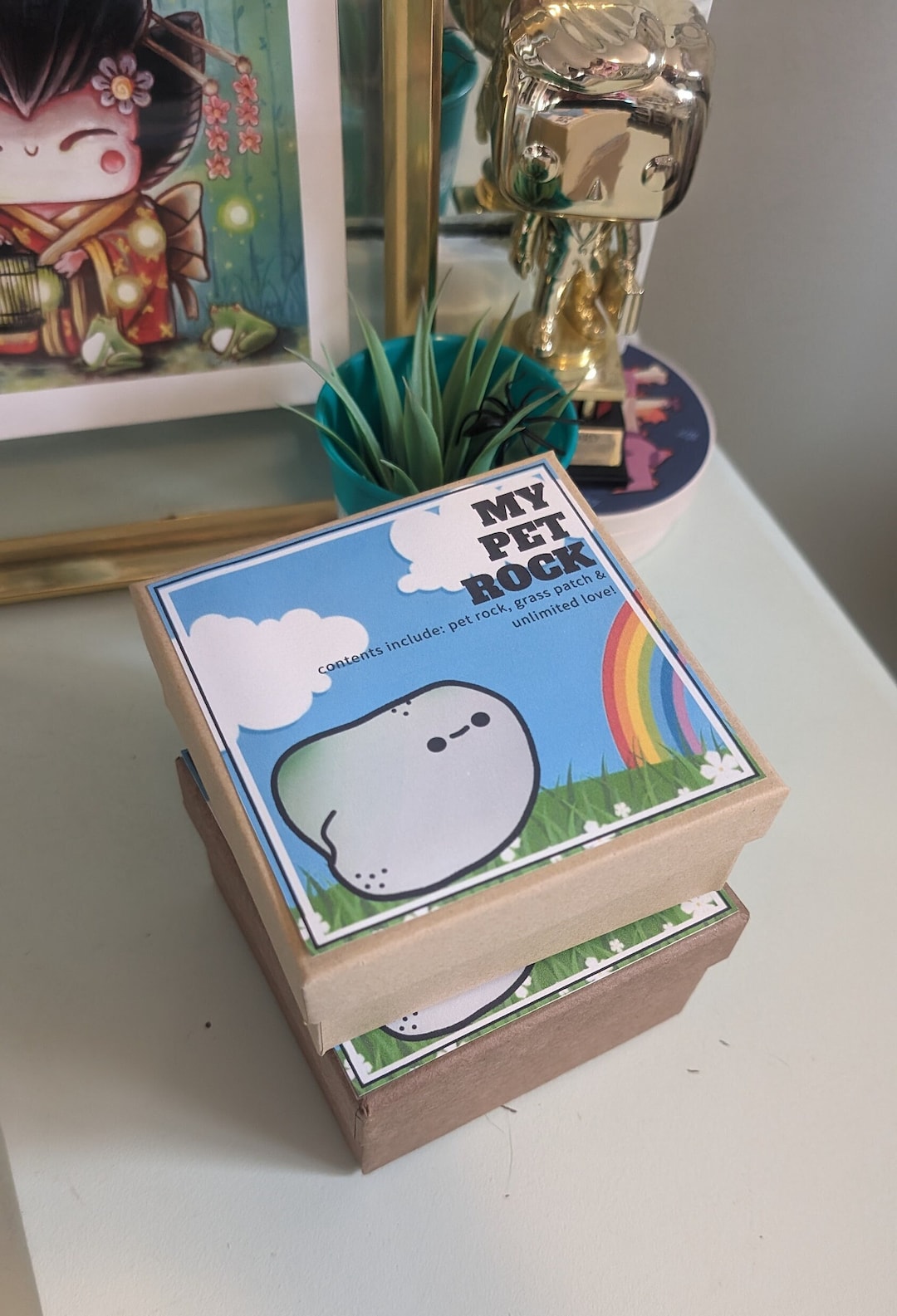 Pet Rock Pet Rock With Adoption Certificate Kawaii Art Toy Baby Pet ...