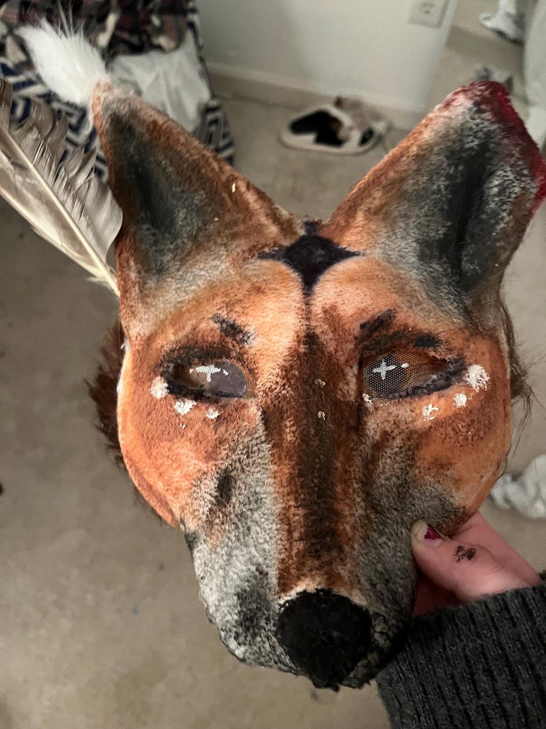 Maned Wolf Baby Mask Cute Wolf Cut Ear Mask Fursuit Therian Mask - Etsy