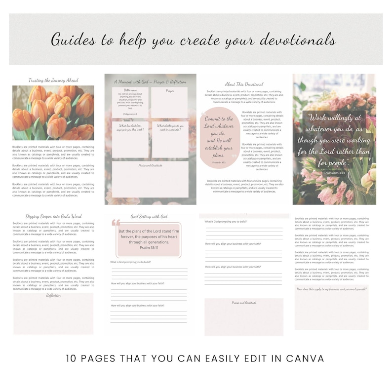 Christian Devotional Template, Canva Template, Daily Devotional, Canva ...
