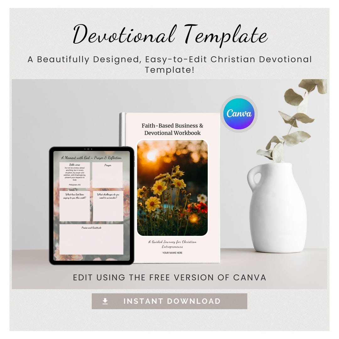 Christian Devotional Template, Canva Template, Daily Devotional, Canva ...