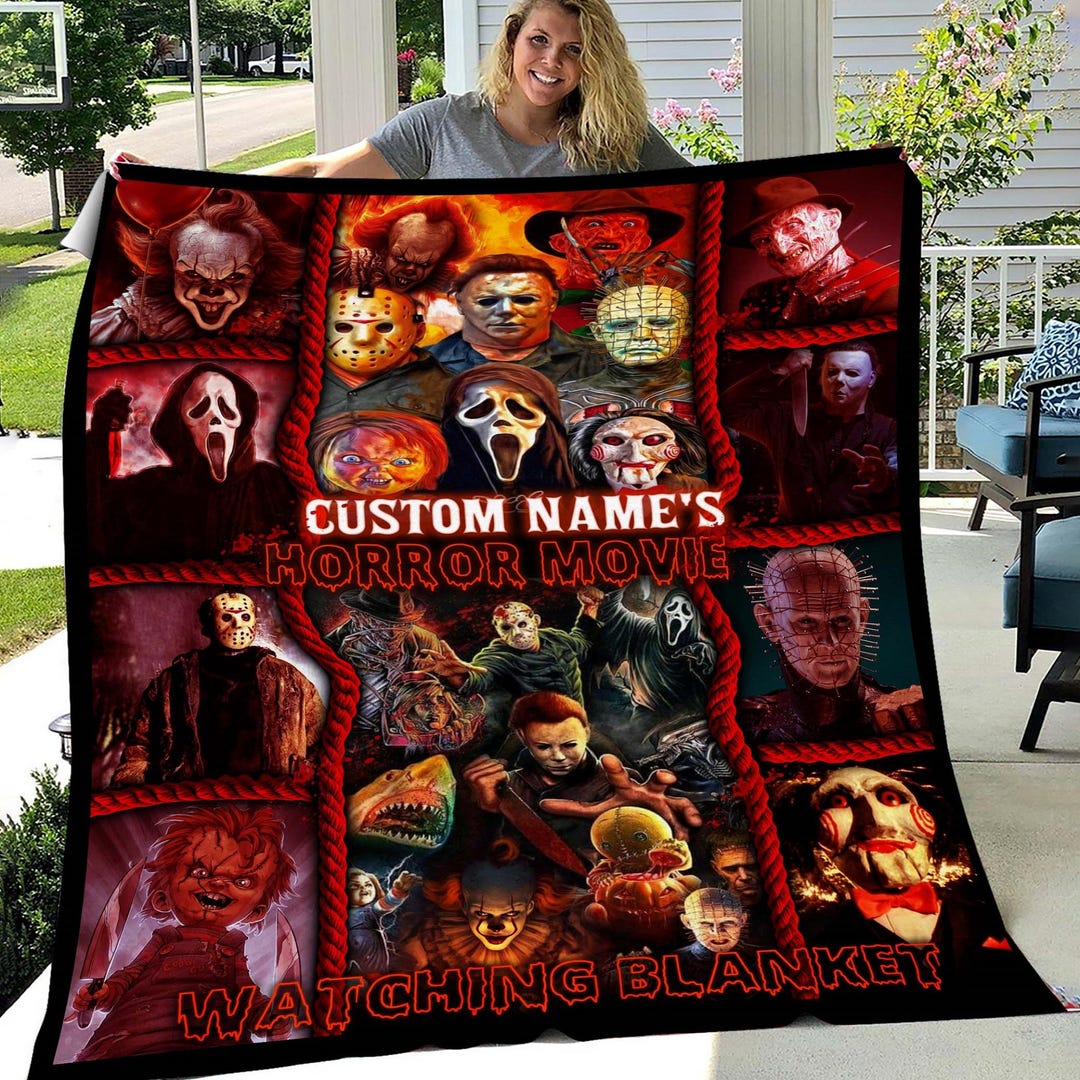 Personalized Horror Movie Blanket, Halloween Blanket, Horror Blanket ...