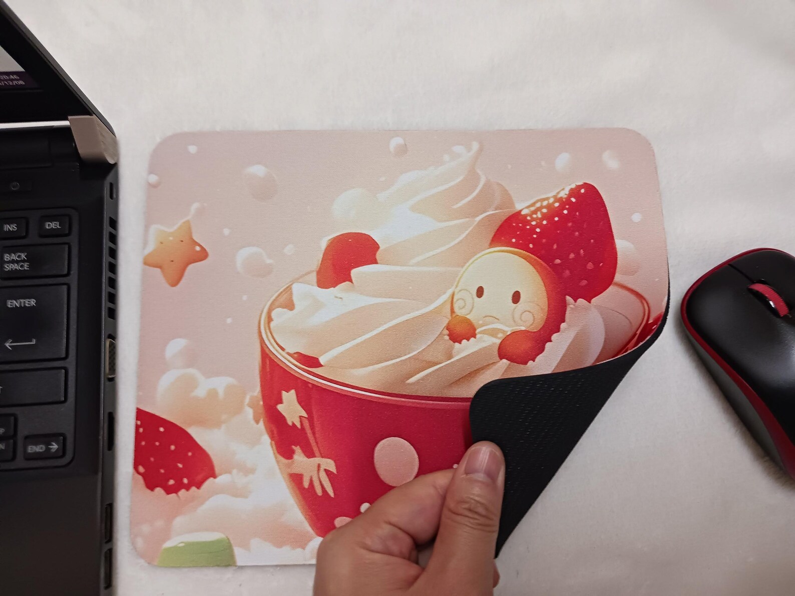 Strawberry Cream Mouse Pad, Character Mouse Pad, Dessert-themed Mouse ...