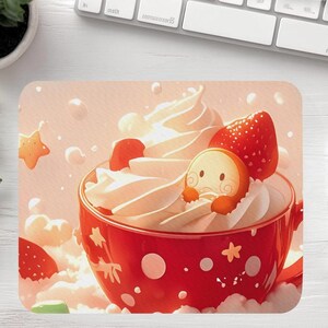 Strawberry Cream Mouse Pad, Character Mouse Pad, Dessert-themed Mouse ...
