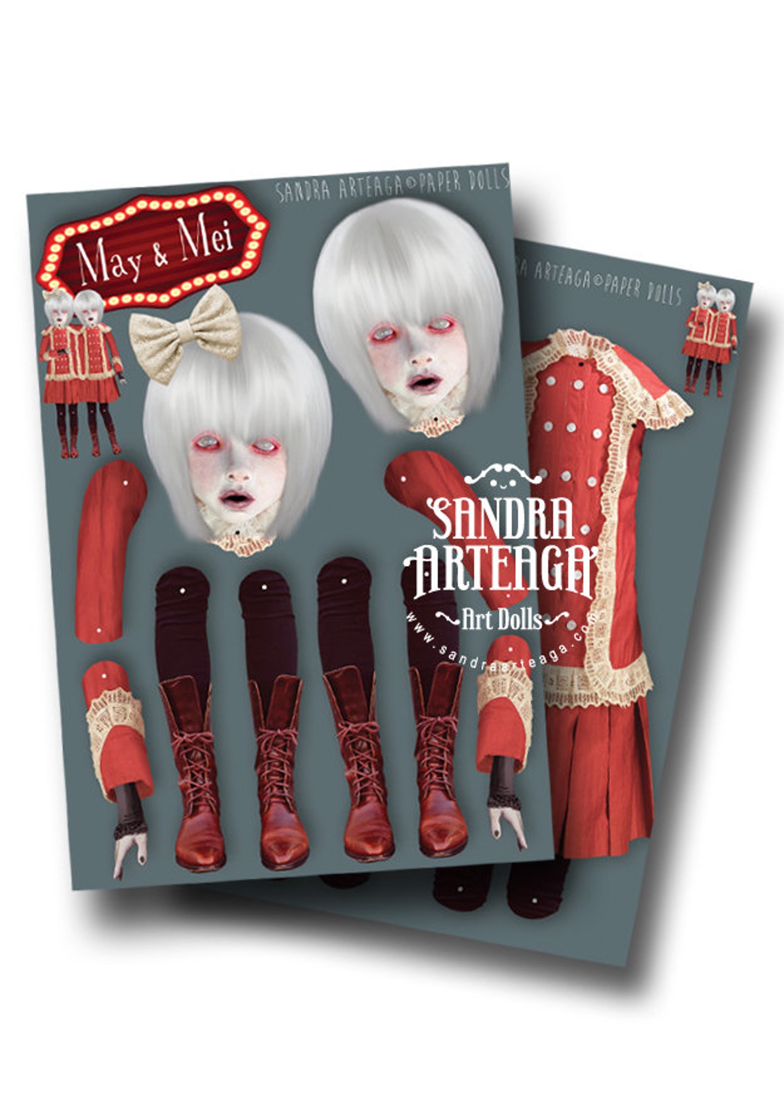 Victorian Conjoined Twins Paper Doll – Victorian Gothic Puppet ...