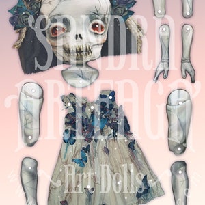Instant Download Creepy Cute Skeleton Paper Doll Printables Paper Doll ...