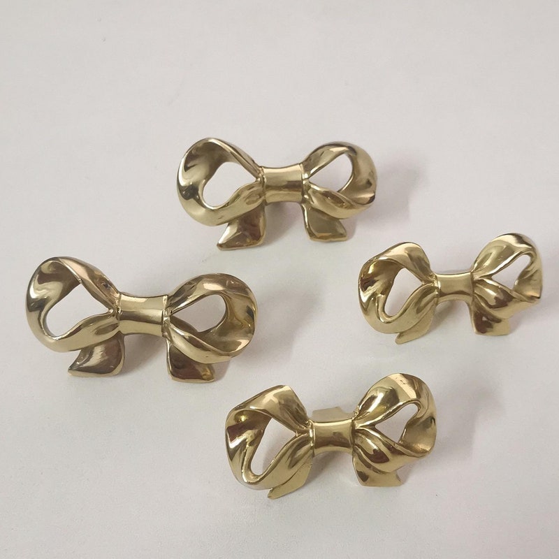 Gold Bow Knobs - Etsy
