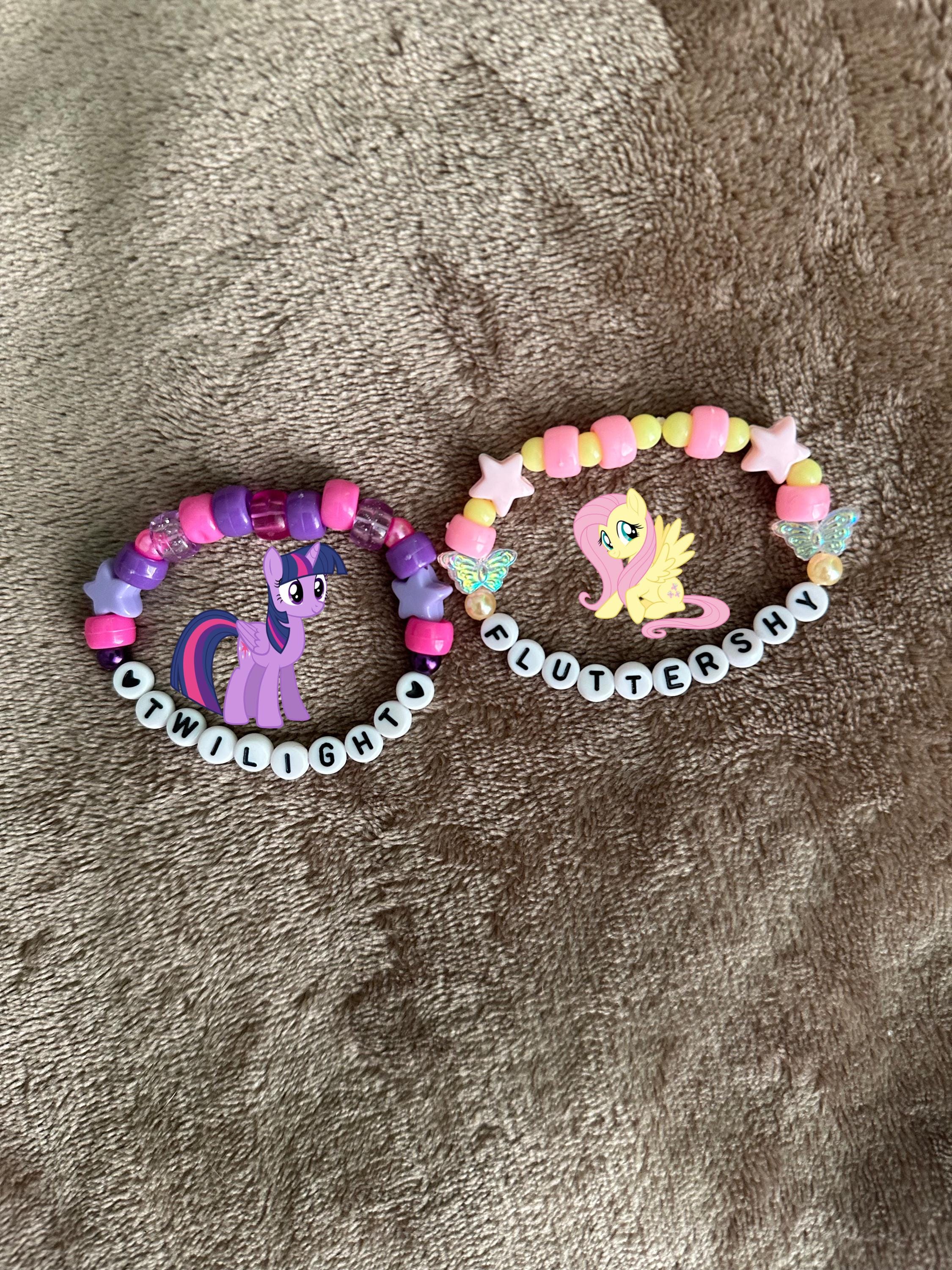 Mlp My Little Pony Beaded Bracelets Rainbow Dash Fluttershy Apple Jack ...