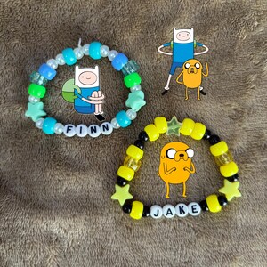Adventure Time Kandi Beaded Bracelets Finn the Human Jake the Dog ...