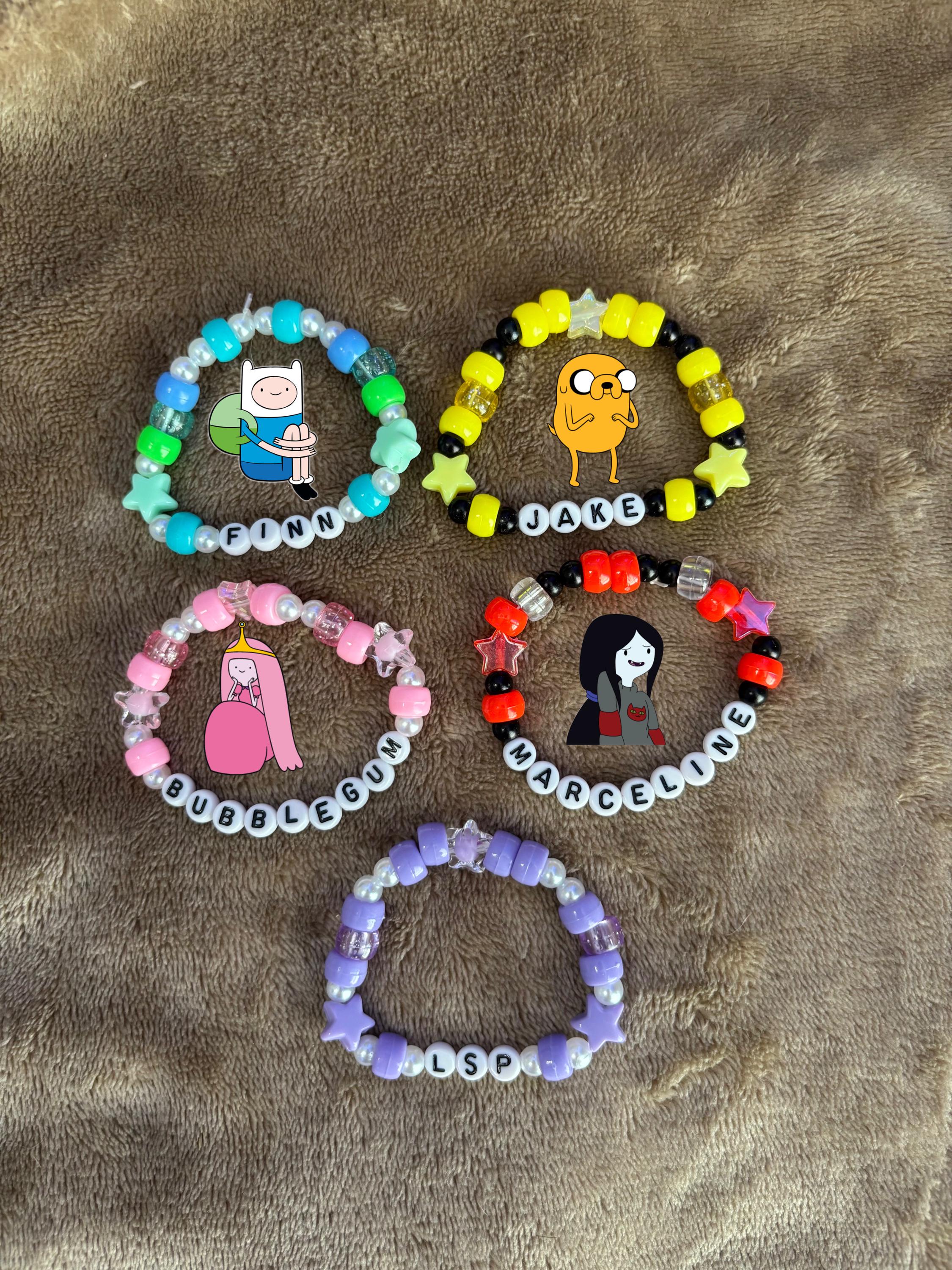 Adventure Time Kandi Beaded Bracelets Finn the Human Jake the Dog ...