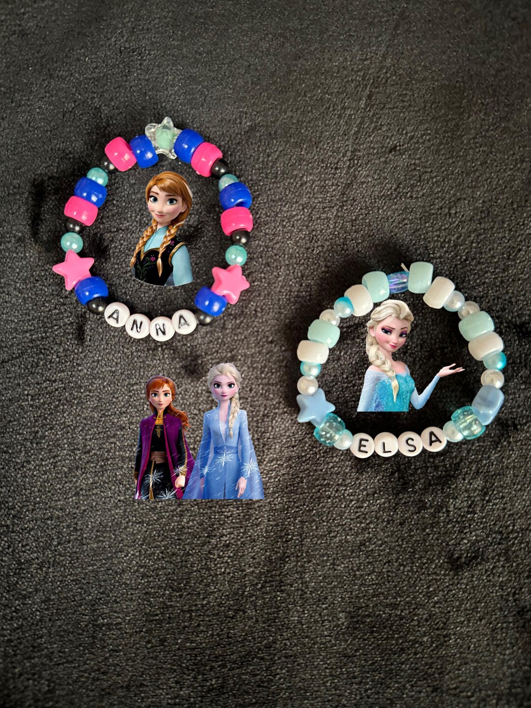 Elsa Anna Frozen Kandi Bracelets Disney Rave Concert Princess Y2k - Etsy