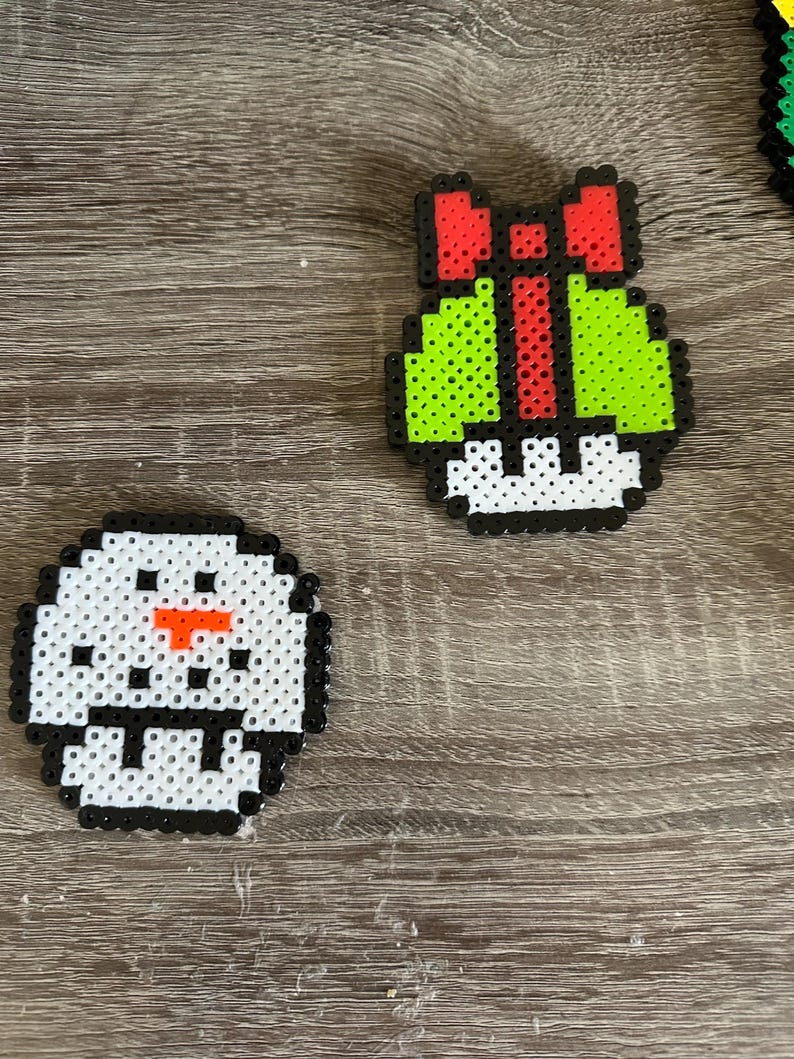 Perler Beads Nintendo Mushroom Christmas Magents Kandi - Etsy