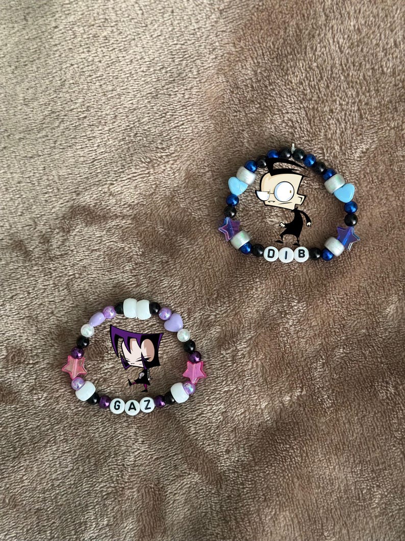 Invader Zim Kandi Beaded Bracelets Zim Gaz Dib Gir Concert Rave Disney ...