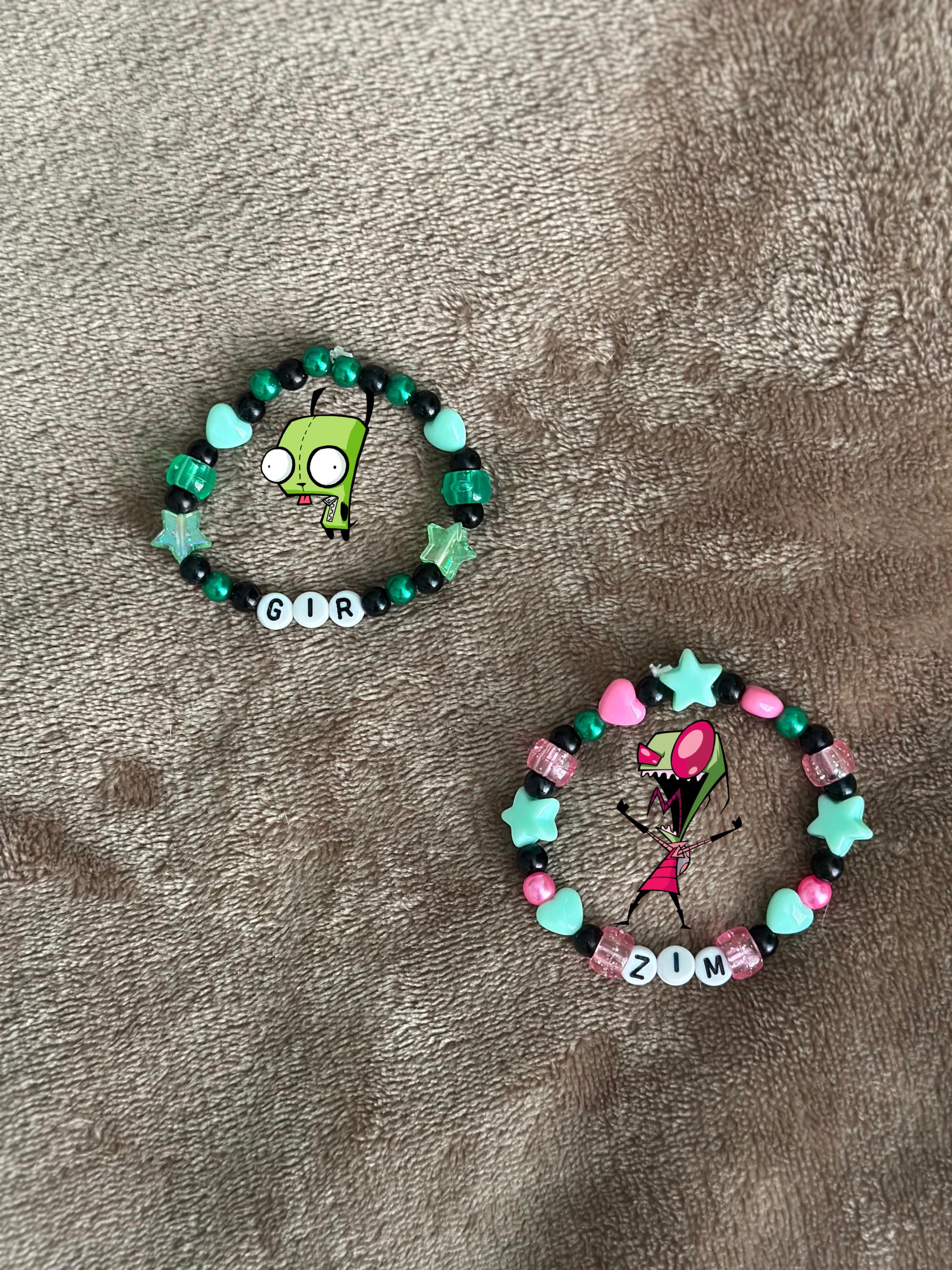 Invader Zim Kandi Beaded Bracelets Zim Gaz Dib Gir Concert Rave Disney ...