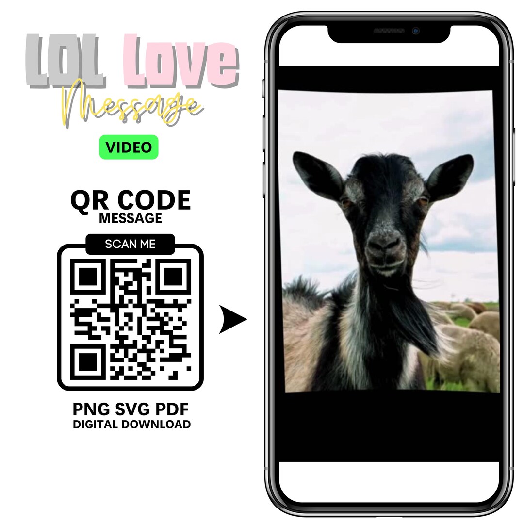 Funny Goat Hidden Love Message Qr Code QR Code Message Digital Download ...