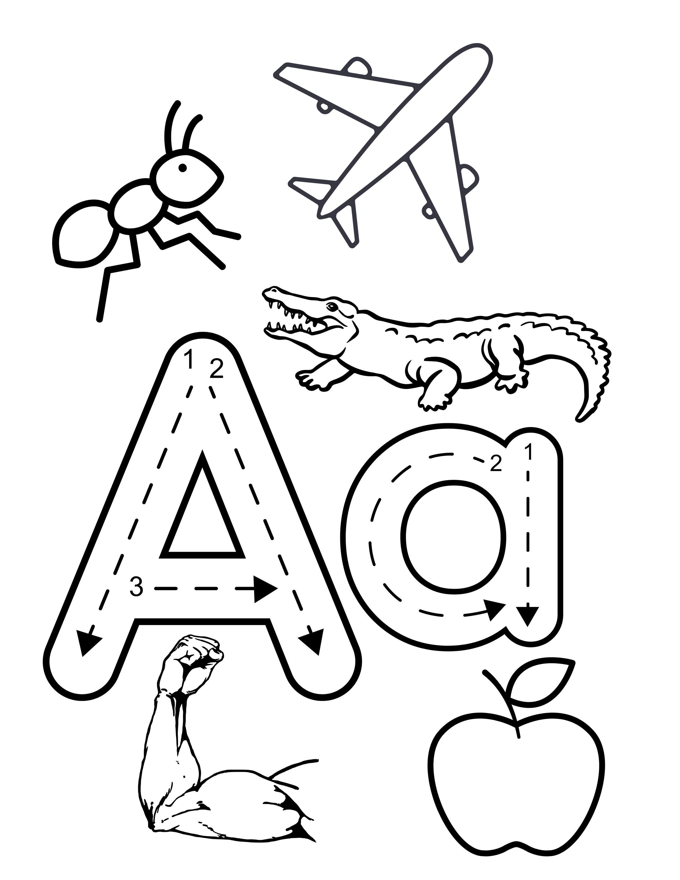 26 Alphabet Digital Tracing and Coloring Pages - Etsy