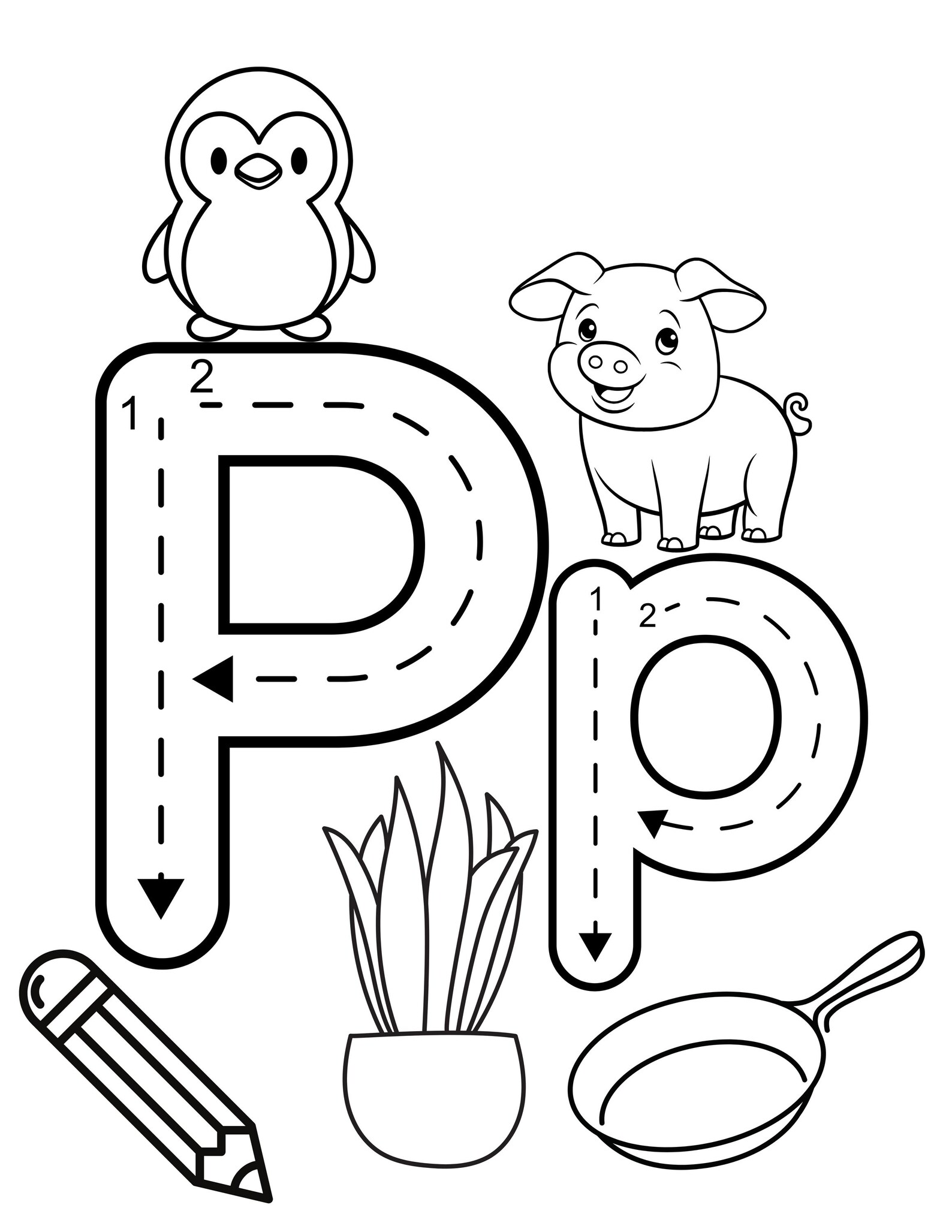 26 Alphabet Digital Tracing and Coloring Pages - Etsy