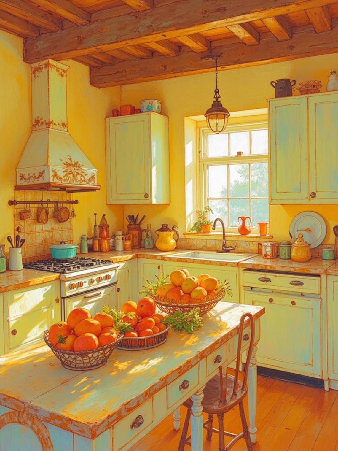 Vintage Farmhouse Kitchen Wall Art Rustic Cozy Kitchen Decor Sunlit ...