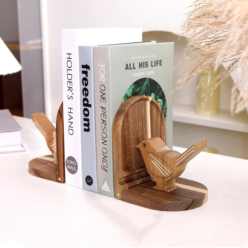 Wooden Bookends - Etsy UK