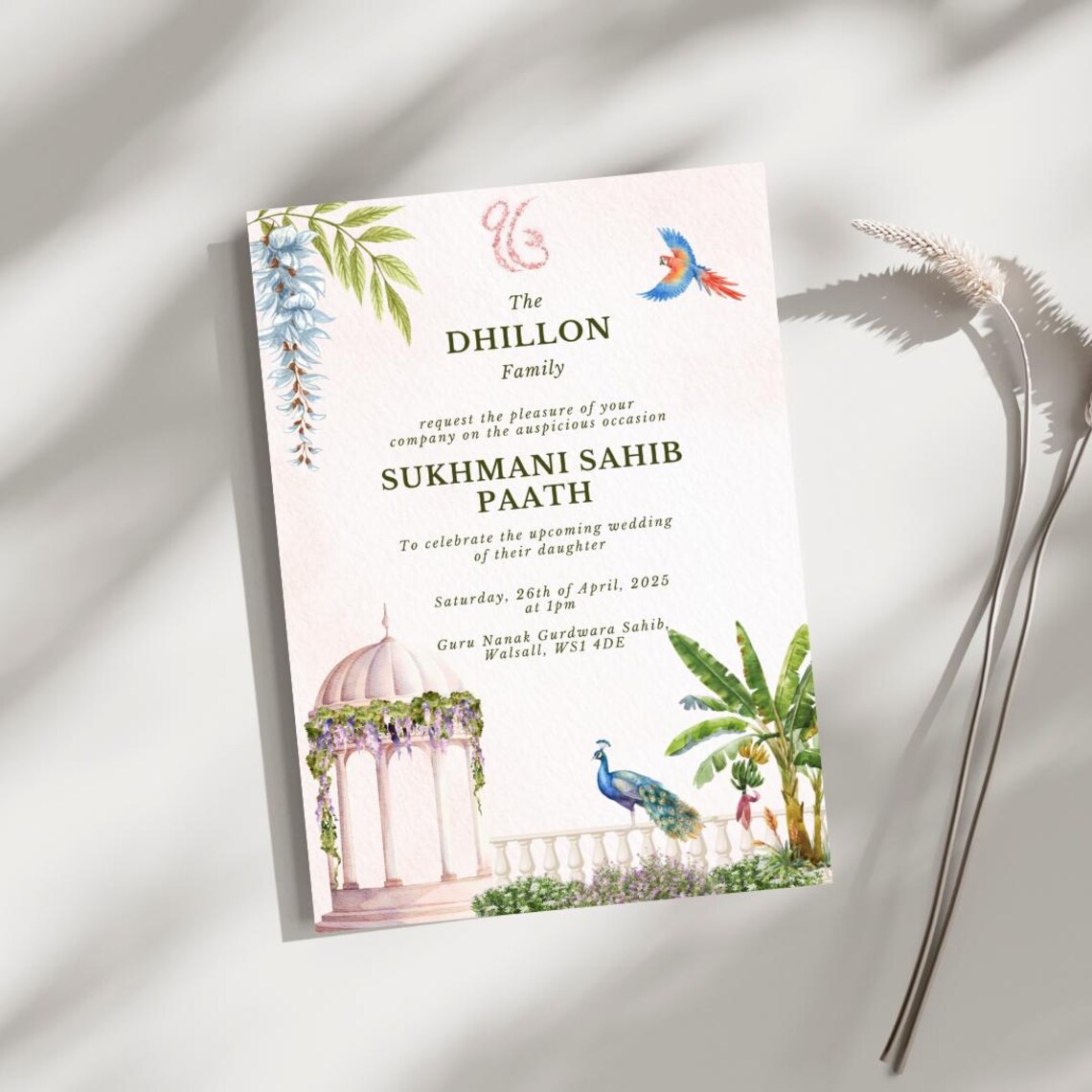 Sukhmani Sahib Paath Digital Invitation Card, Personalised Sikh Digital ...