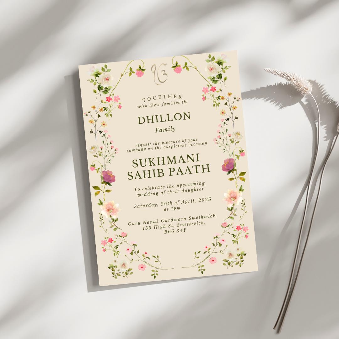 Sukhmani Sahib Paath Digital Invitation Card, Personalised Sikh Digital ...