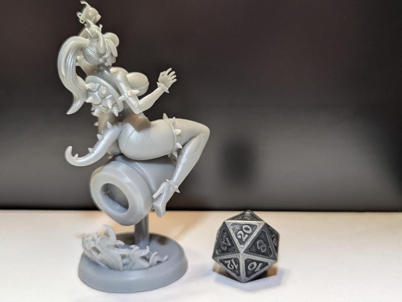 Bowsette Pin-up Miniature 88mm Tall High Detail 3D Printed Model for ...