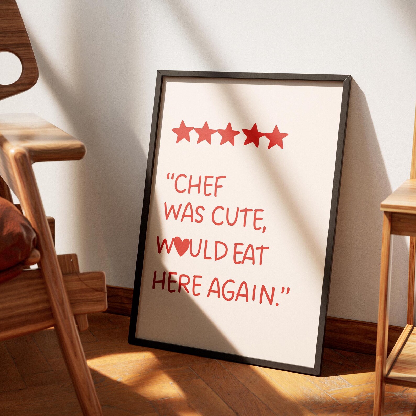 Wall Art 5 Stars Chef Was Cute, Would Eat Here Again - Funny Restaurant ...