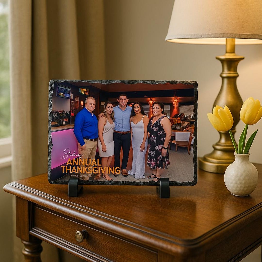 Personalized Photo Slate Plaque: Engraved Stone Keepsake Decor - Etsy