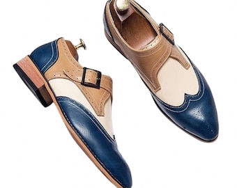 New Men's Fashion Bespoke Premium Italian Leather Green Oxford Wingtip ...