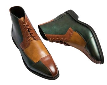 New Men's Fashion Bespoke Premium Leather Multi Color Oxford Wingtip ...