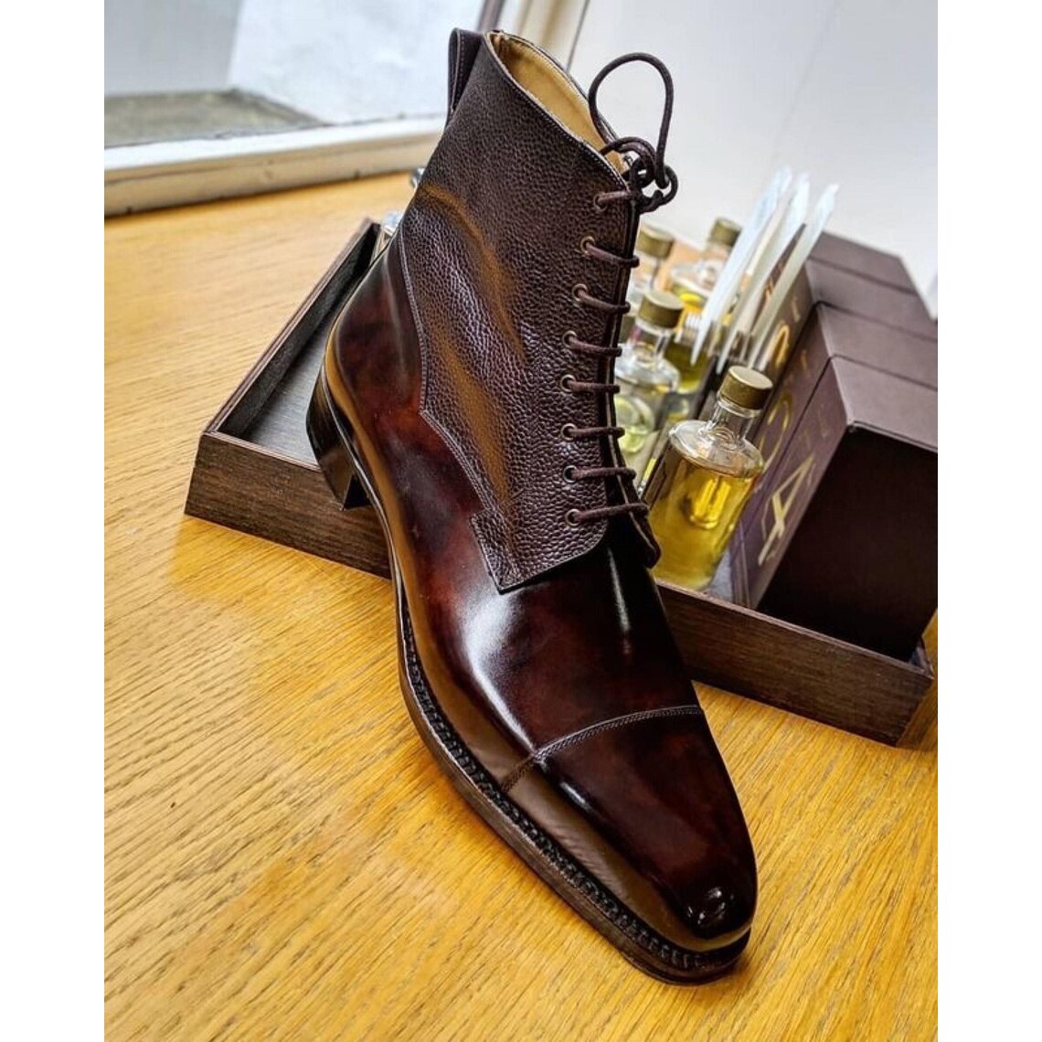 Men's Fashion Bespoke Suede Genuine Custom Made Italian Leather Wingtip ...