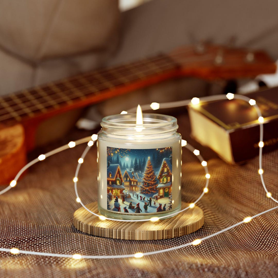 Christmas in the Snow Scented Candles, Coconut Apricot Wax 4oz Holiday ...