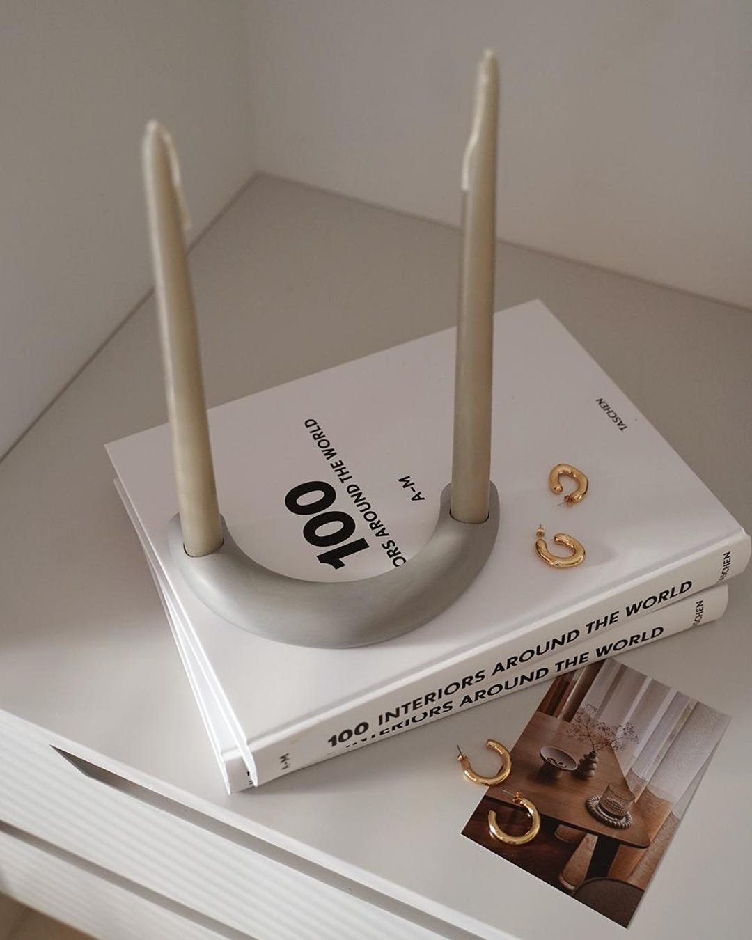 Minimalist Crescent Candle Holder, Modern Candlestick, Arch Candle ...