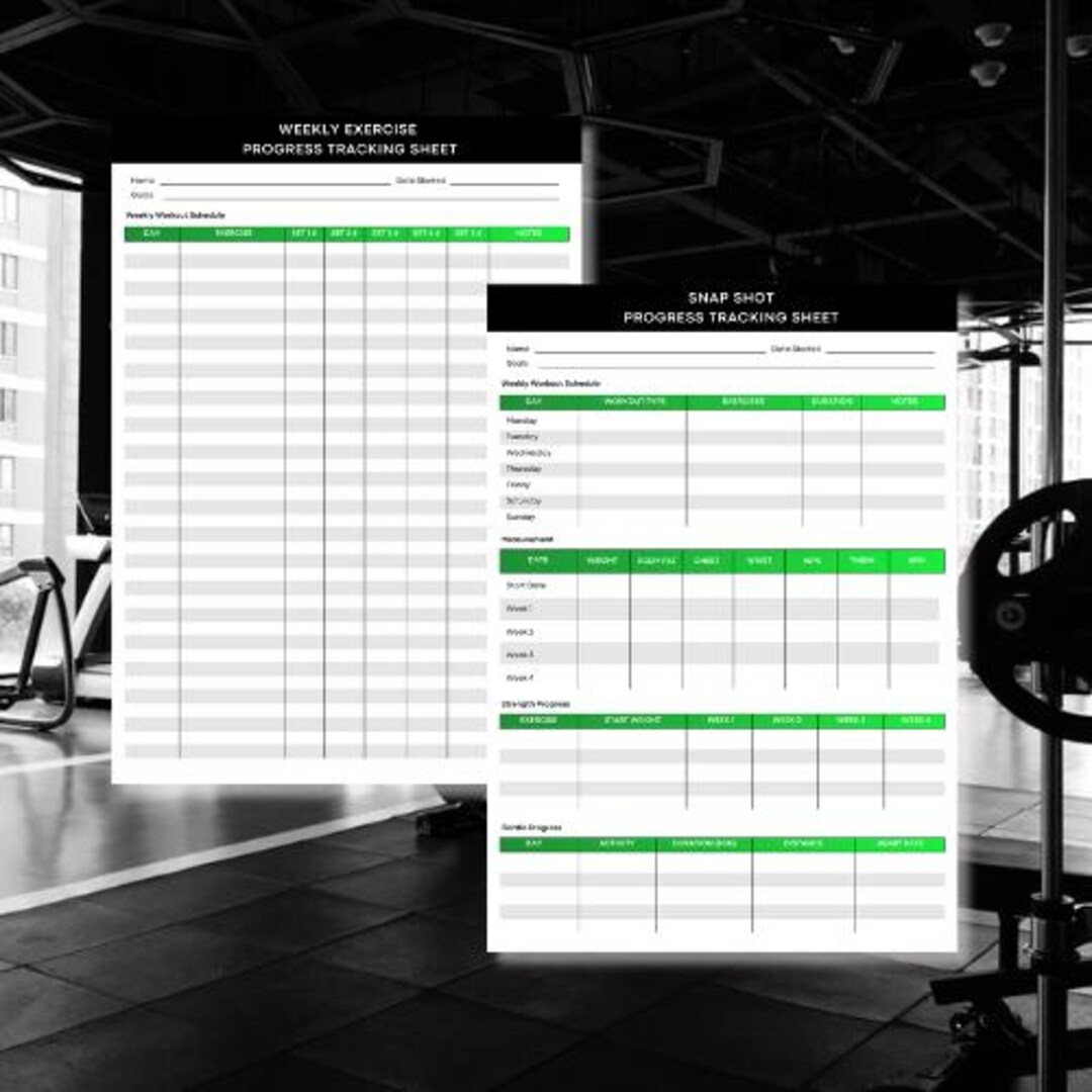 Workout Tracker Printable: Summary Sheet, Body Composition, Exercise ...