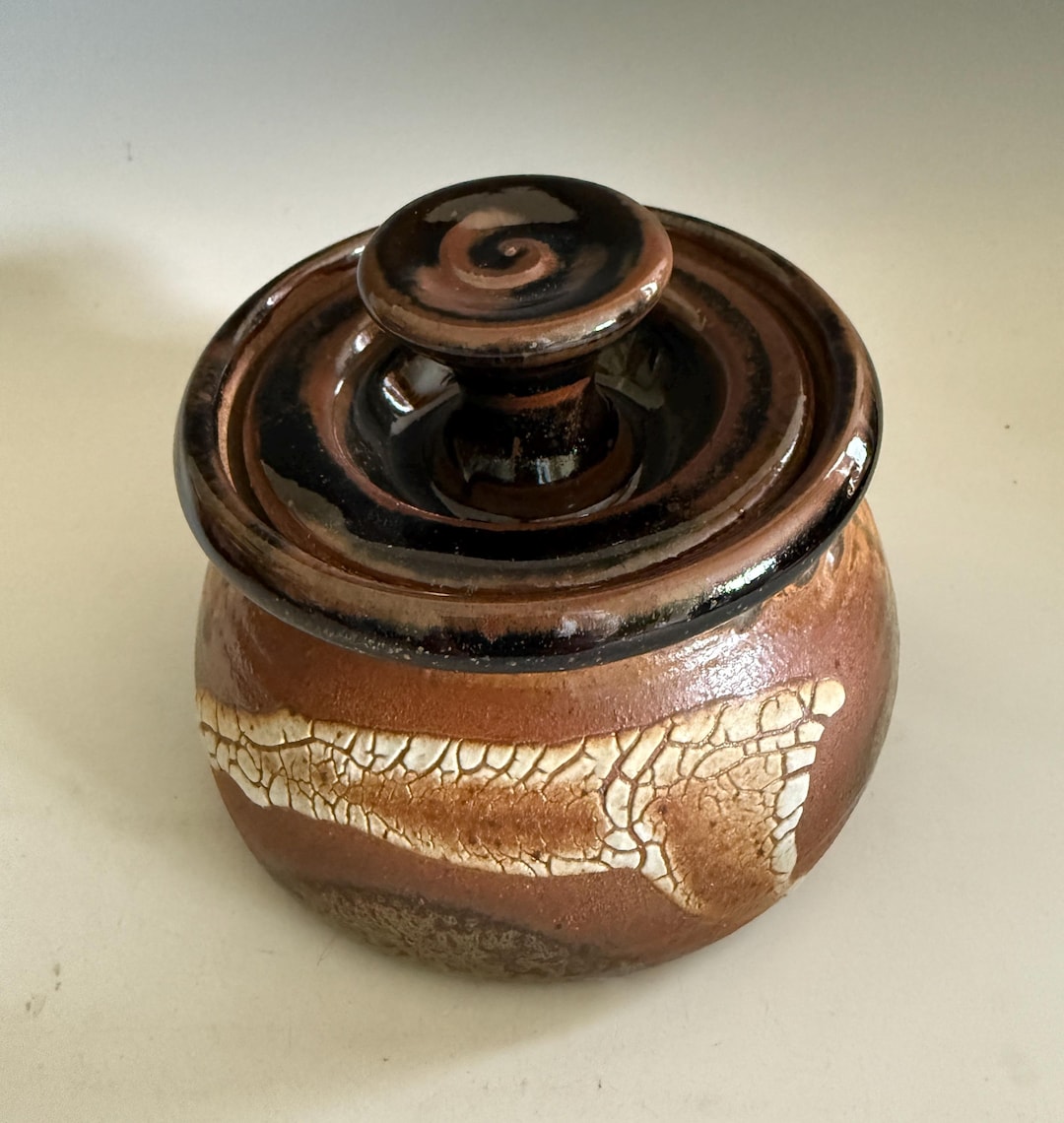 Handmade Pottery Salt Cellar: Lidded Stoneware Salt Pig - Etsy