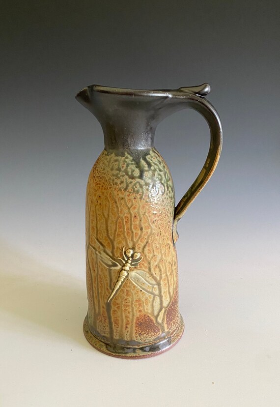 Pottery Pitcher Handmade Pitcher Dragonfly Pitcher - Etsy