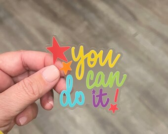 Sticker Motivational | You Can Do It | Scrapbook | Die-cut Sticker - Etsy