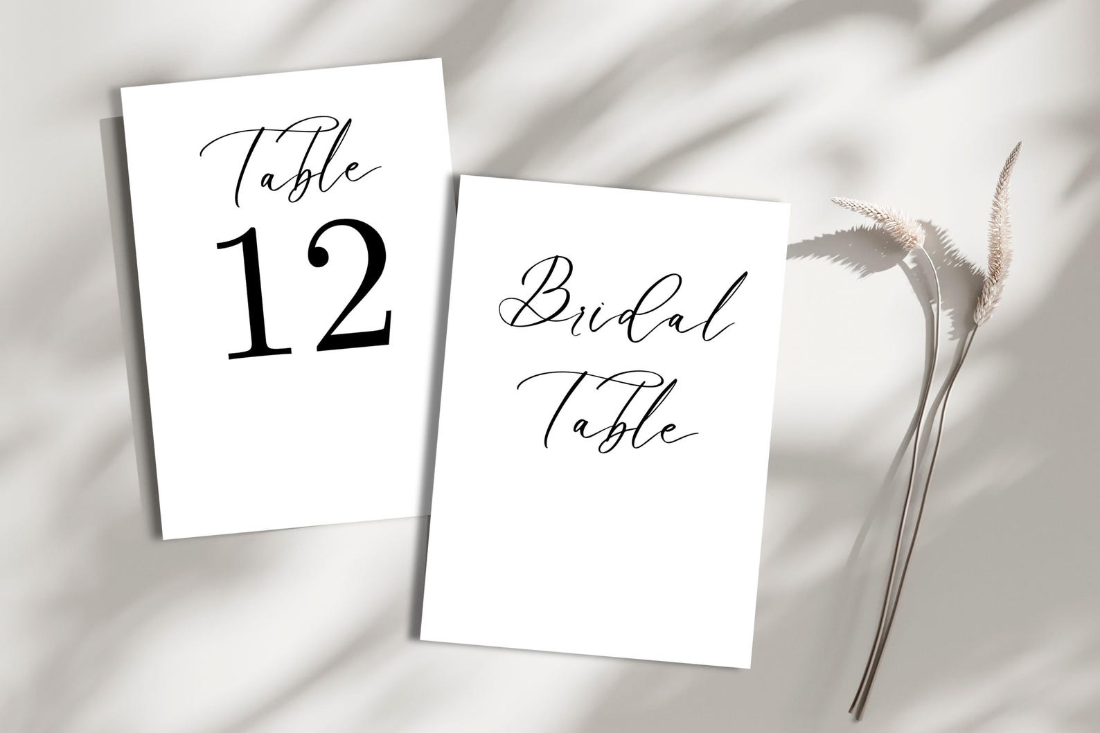 Elegant Black White Minimalist Wedding Table Numbers Printable Canva ...