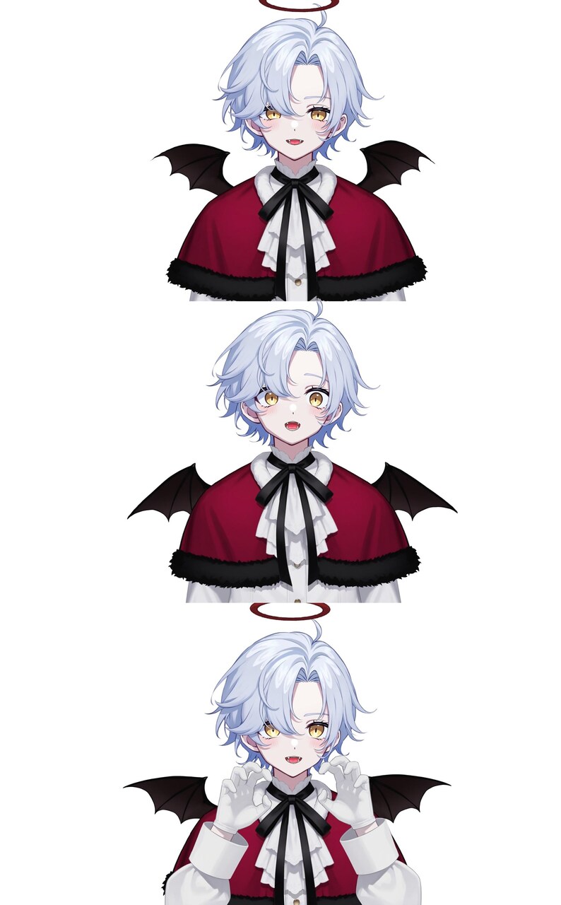 Live2d Model: White Hair Angel Boy Halloween Edition Vampire – Vtuber ...