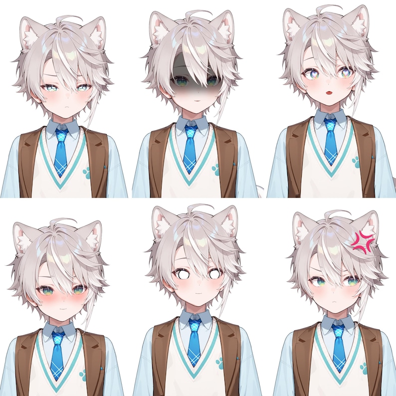 Live2d Model: Puppy Schoolboy With Dog Ears – Vtuber Model FULLY RIGGED ...