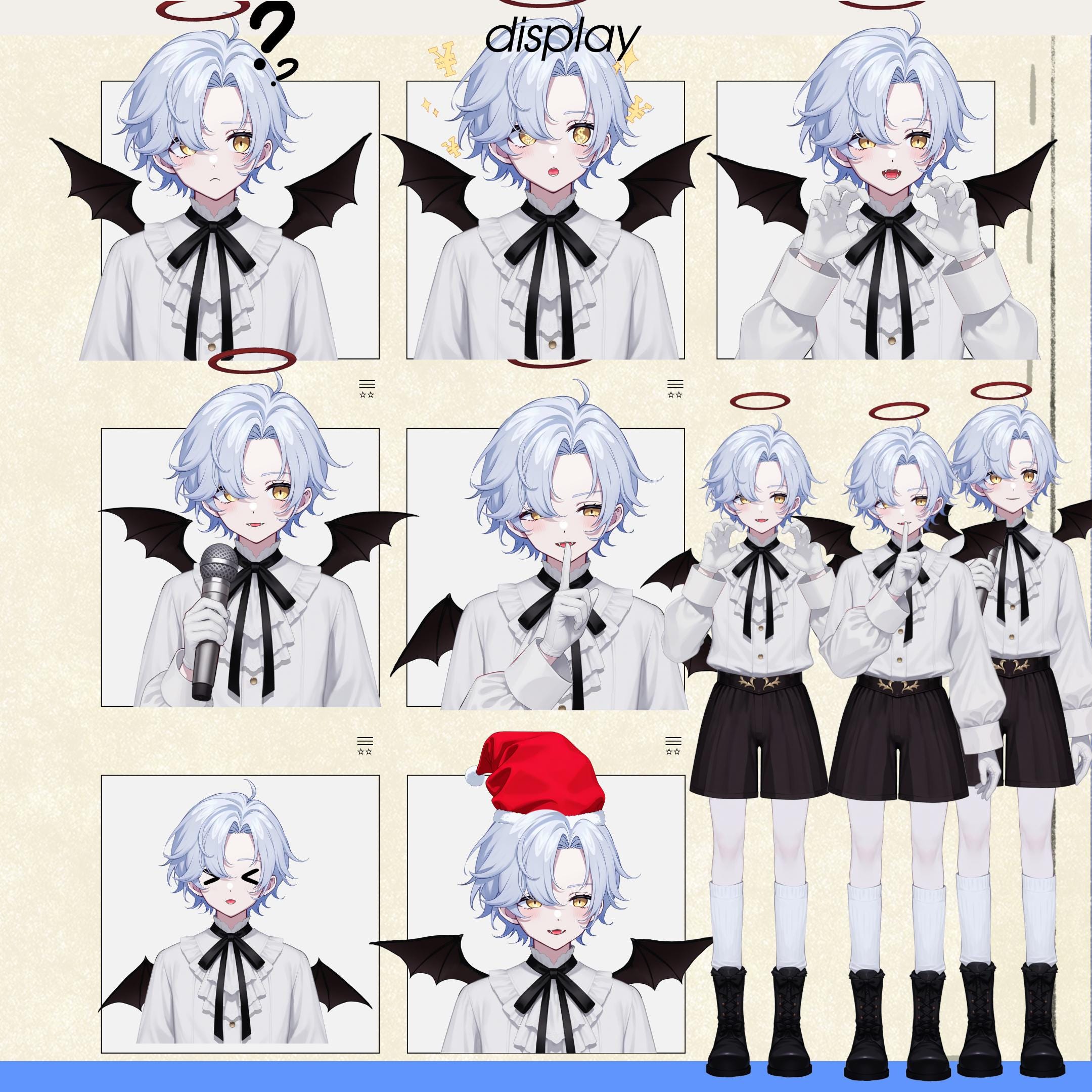 Live2d Model: White Hair Angel Boy Halloween Edition Vampire – Vtuber ...