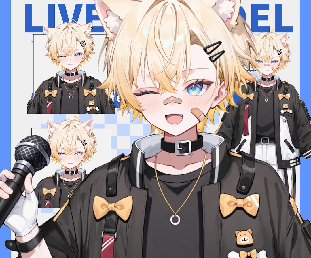 Live2d Model: Orange Cat Boy – Vtuber Model FULLY RIGGED - Ready to Use ...