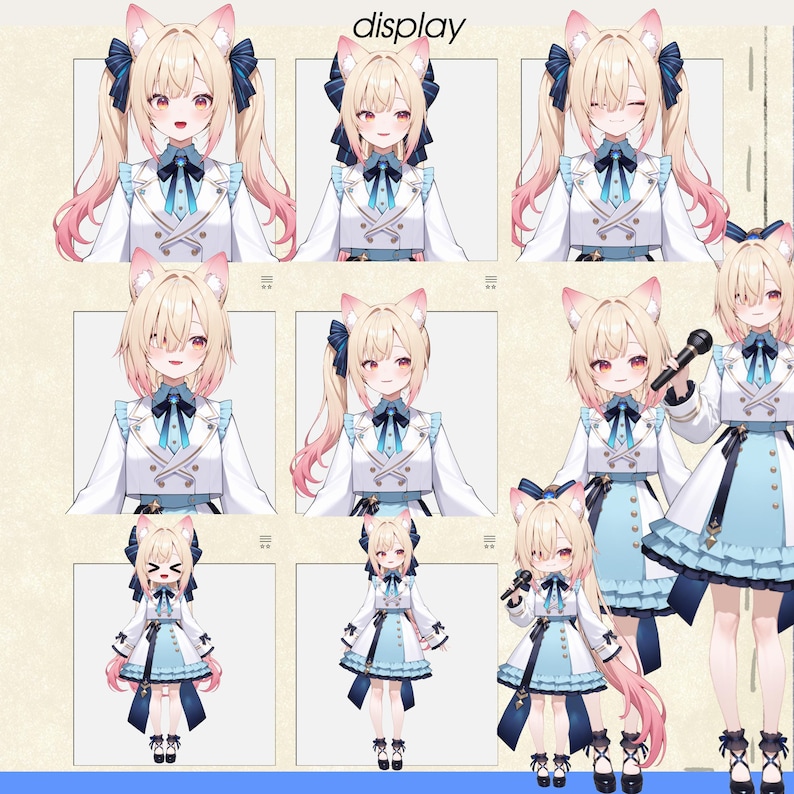 Live2d Model: Cat-eared Idol Girl – Vtuber Model FULLY RIGGED - Ready ...