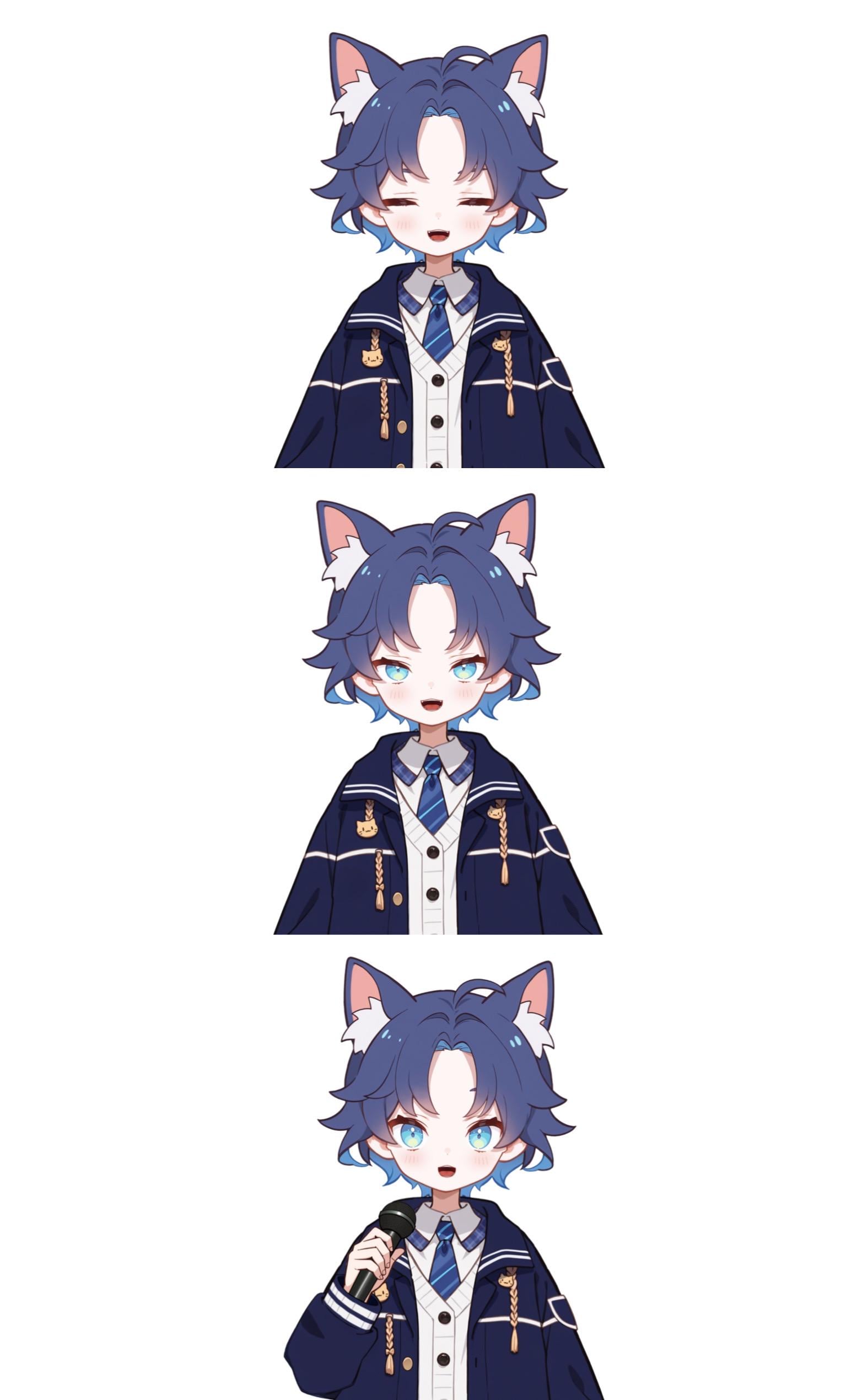 Live2d Model: Blue Cat Boy –vtuber Model FULLY RIGGED - Ready to Use ...