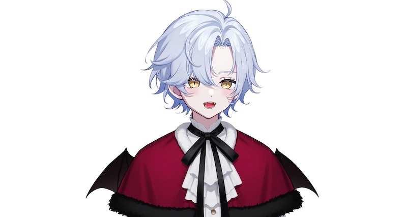 Live2d Model: White Hair Angel Boy Halloween Edition Vampire – Vtuber ...
