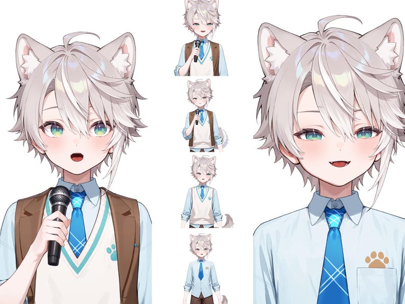 Live2d Model: Puppy Schoolboy With Dog Ears – Vtuber Model FULLY RIGGED ...
