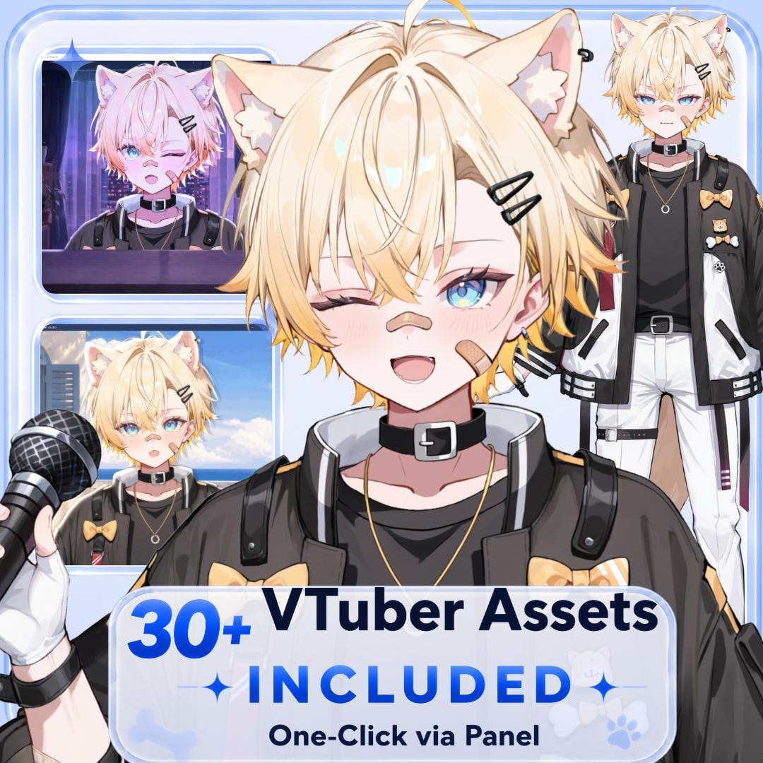 Live2d Model: Orange Cat Boy – Vtuber Model FULLY RIGGED - Ready to Use ...