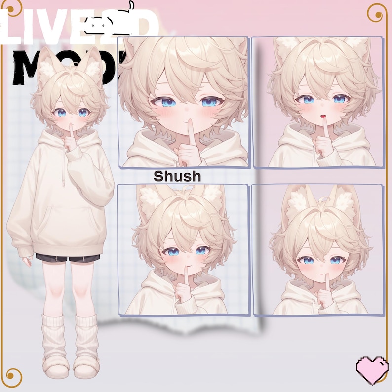 Live2d Model: Milk Tea Kitten Boy – Vtuber Model FULLY RIGGED - Ready ...