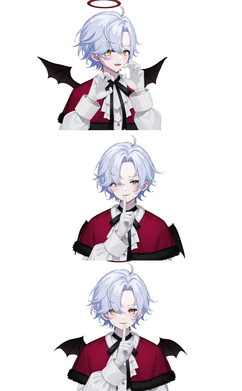 Live2d Model: White Hair Angel Boy Halloween Edition Vampire – Vtuber ...