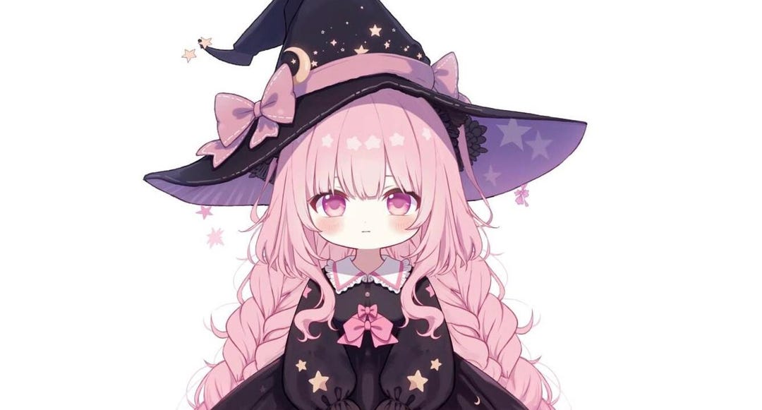 Live2d Model: Pink Little Witch – Vtuber Model FULLY RIGGED - Ready to ...